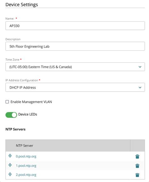 Configure Access Point Device Settings