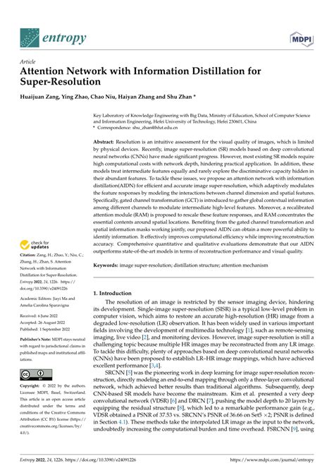 Pdf Attention Network With Information Distillation For Super Resolution