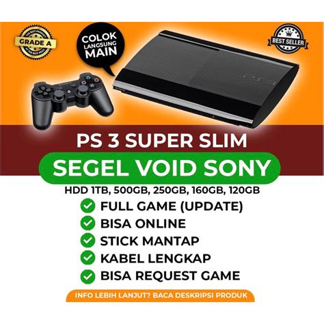 Jual Ps3 Super Slim Seri 30 Asli Sony Hd 500gb Full Game Kualitas Grade A Shopee Indonesia