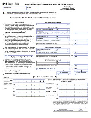 Form Canada GST HST Return Working Copy Fill Online Printable Fillable Blank PdfFiller