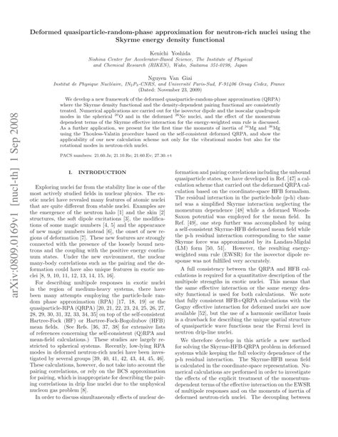 Pdf Deformed Quasiparticle Random Phase Approximation For Neutron