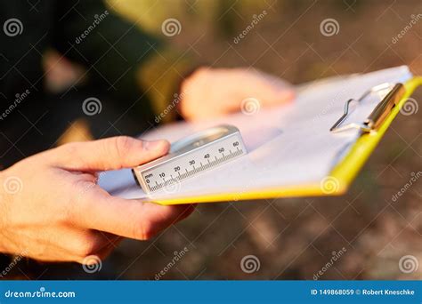 Measuring Instrument For The Determination Of Tree Height Stock Image Image Of Management