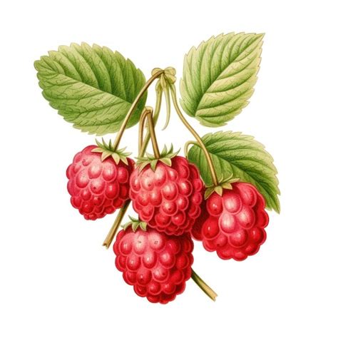 Berry Raspberry Fruit Plant Premium Ai Generated Image