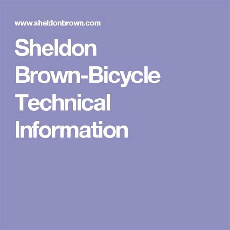 Sheldon Brown Bicycle Technical Information Bicycle Sheldon Technical