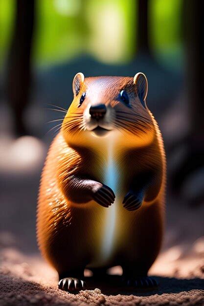 Premium Photo A Groundhog Emerging From Its Burrow