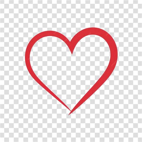 Png Minimalist Red Heart Outline Illustration Premium Ai Generated Psd