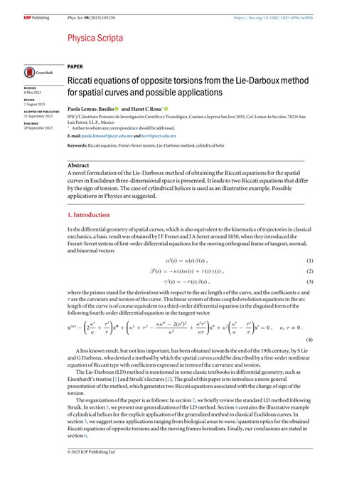 Riccati Equations Of Opposite Torsions From The Lie Darboux Method For Spatial Curves And