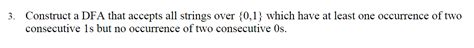 Solved 3 Construct A Dfa That Accepts All Strings Over