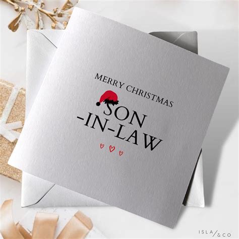 Merry Christmas Son In Law Christmas Cards For Son In Law Etsy Uk