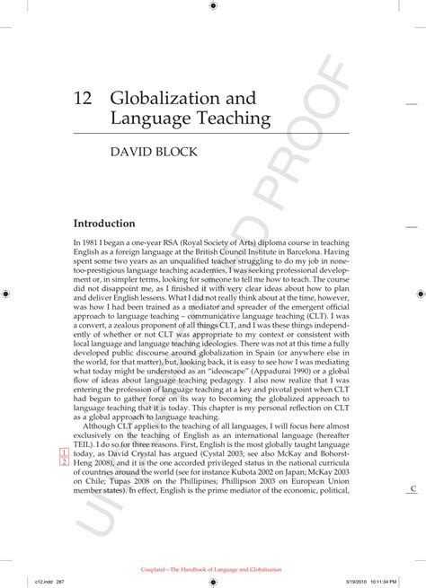 Pdf The Handbook Of Language And Globalization