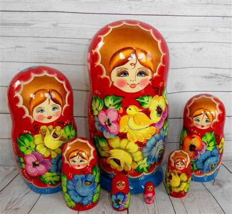 Sleeping Beauty 10 Set Huge Babushka Matryoshka Nesting Doll Babooshki