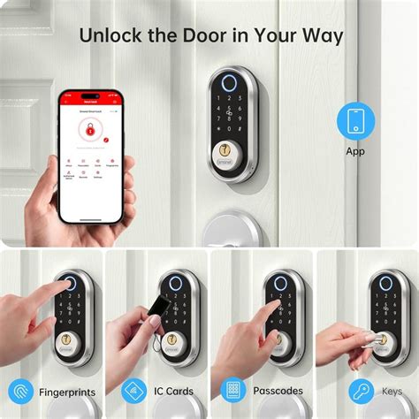 Smart Deadbolt Smonet Fingerprint Electronic Deadbolt Door Lock With Keypad Bluetooth Keyless