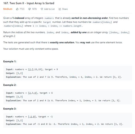 Example2 Two Sum Ii Sandhiyaracode And Learn Github Wiki