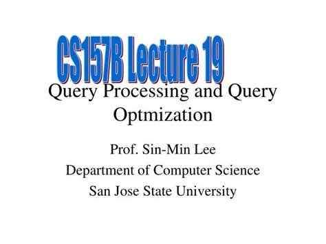 Ppt Query Processing And Query Optmization Powerpoint Presentation