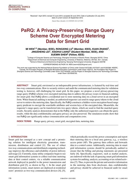 Pdf Parq A Privacy Preserving Range Query Scheme Over Encrypted