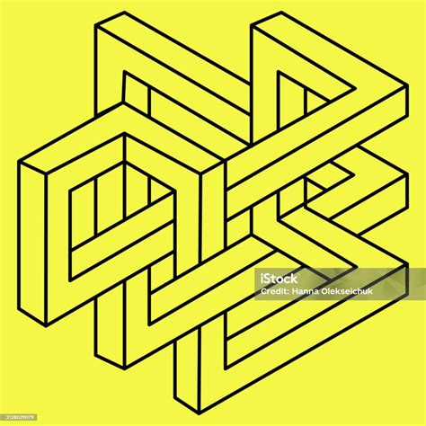 Impossible Shape Web Design Element Optical Illusion Object Line Design Unreal Geometric Figures