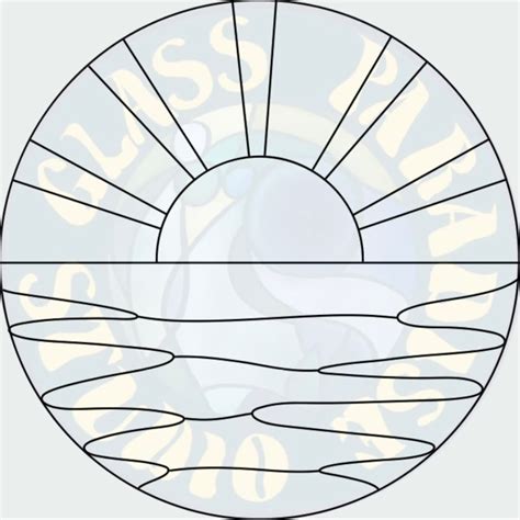 Sunset Stained Glass Pattern Pdf Digital File Suncatchers Etsy