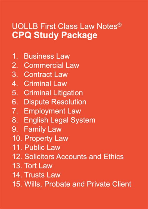 Cpq Study Package Uollb First Class Law Notes®