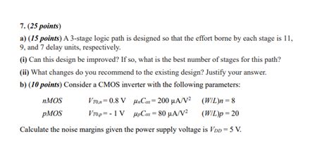 Solved 725 Points A 15 Points A 3 Stage Logic Path Is