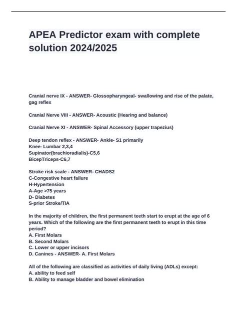 APEA TESTS COMPILATION BUNDLE Stuvia US