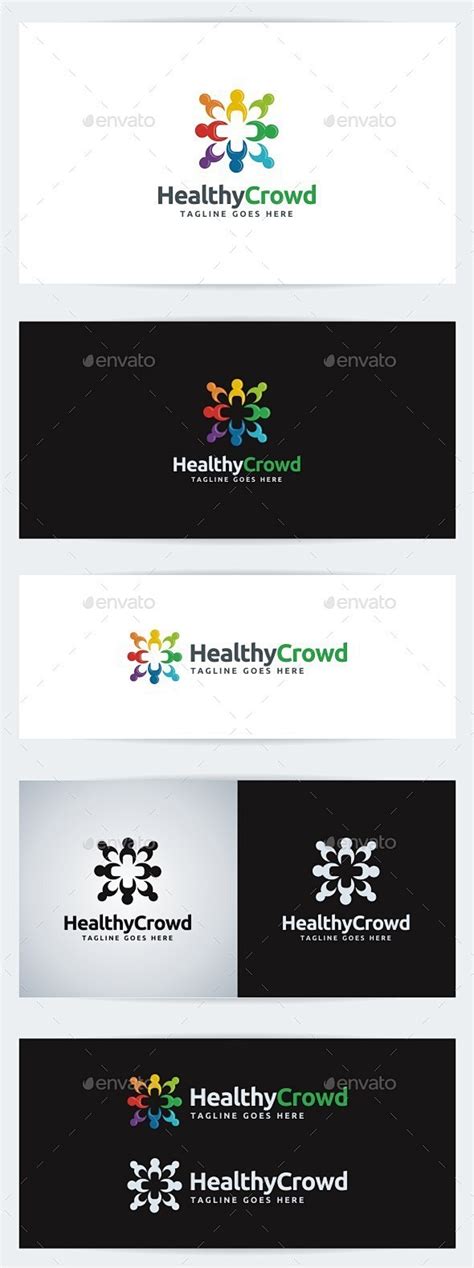 健康的人群——人类标志模板healthy Crowd Humans Logo Templates救护车 保证、更好、诊所、社区、十字架