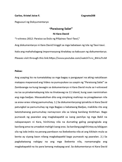 Cognate 208 Dokyumentaryocarlos Pdf