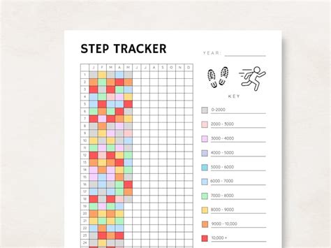 Step Tracker Exercise Tracker Walking Tracker Workout Tracker Step Tracker Printable