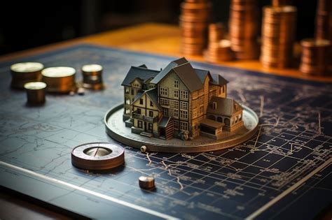 Premium Photo Building House On Blueprints With Worker Construction Project