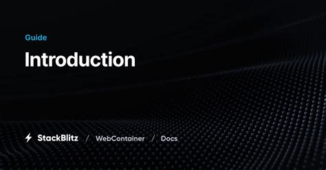 introduction webcontainers