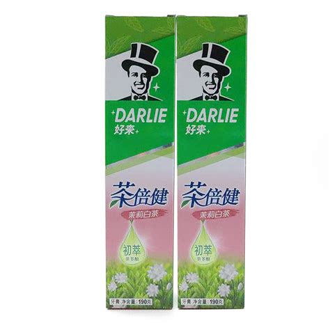 好来 原黑人 茶倍健龙井茉莉白茶牙膏 140g 2支清新健齿280g装 虎窝淘