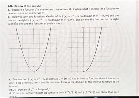 solved 1 r review of pre calculus a suppose a function f