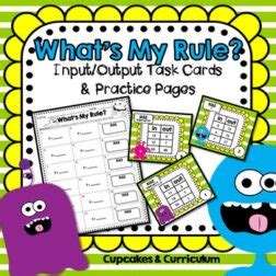 Input Output Table Cupcakes Curriculum