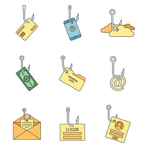 Premium Vector Cyber Phishing Icon Set Outline Set Of Cyber Phishing Vector Icons Thin Line
