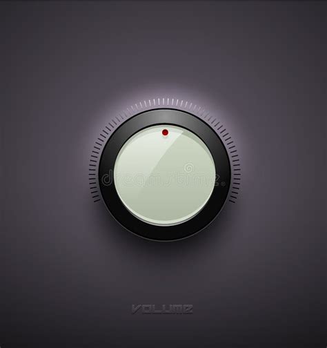 Black Glossy Interface Button For Volume Control With Reflect And Shadow Vector Illustration