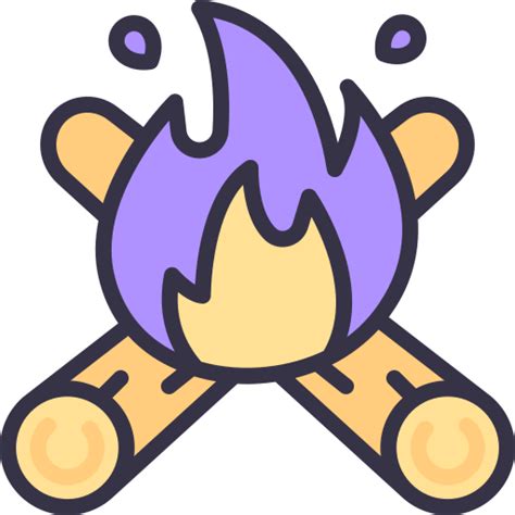 Flames Wood Camping Bonfire Travel Hotels And Holidays Icons
