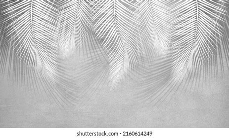 Palm Leaves On Grey Background Illustration Stock Illustration