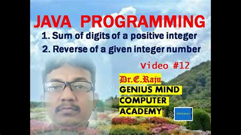 12java Programs Using While Loop Sum Of Digits Program Reverse