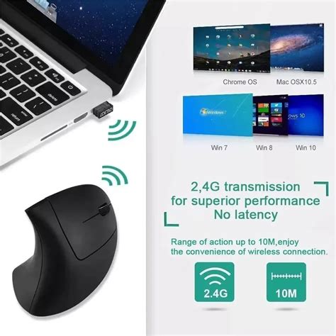 Vertical Ergonomic Mouse Wireless Usb For Pc Laptop Office Home Desktop