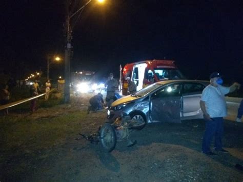 Acidente Entre Carro E Moto Resulta Em Motociclista Ferido Em Gravatal