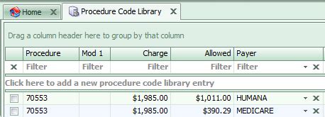 Procedure Code Library