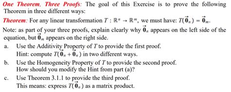Solved One Theorem Three Proofs The Goal Of This Exercise Chegg Com