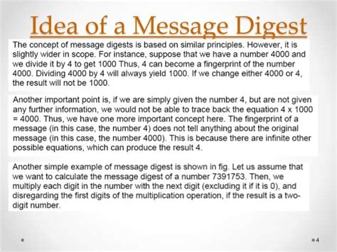 Message Digest And Digital Signature