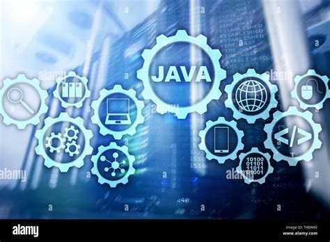 Java Programming Concept Virtual Machine On Server Room Background