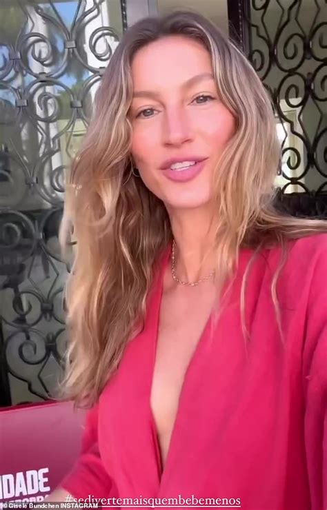 Gisele Bundchen Flashes Her Chest In A Revealing Red Robe Hot Lifestyle News
