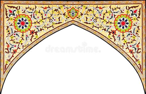 Yellow Arch With Floral Patterns In Arabic Style Stock Image Image Yellow Arch With Floral Patterns In Arabic Style Stock Image Image