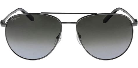 Salvatore Ferragamo Dark Grey Gradient Unisex Pilot Sunglasses Sf157s