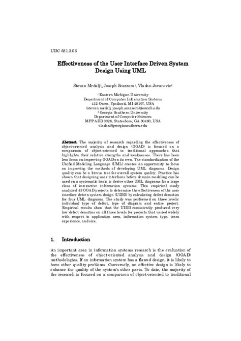 Pdf Effectiveness Of The User Interface Driven System Design Using Uml