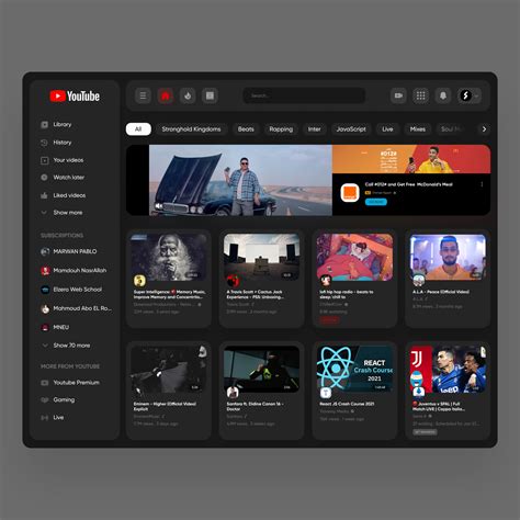 Redesign For Youtube Ui On Behance