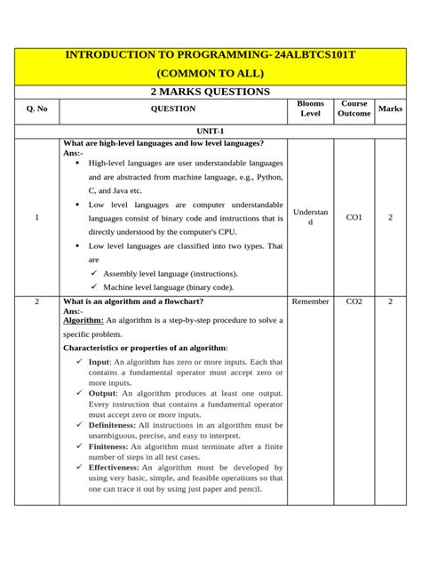 ip question bank with answers pdf pointer computer programming control flow