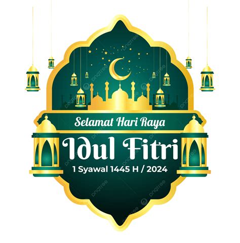 Selamat Hari Raya Idul Fitri 2024 1445 Hijriyah Vektor Idul Fitri 2024